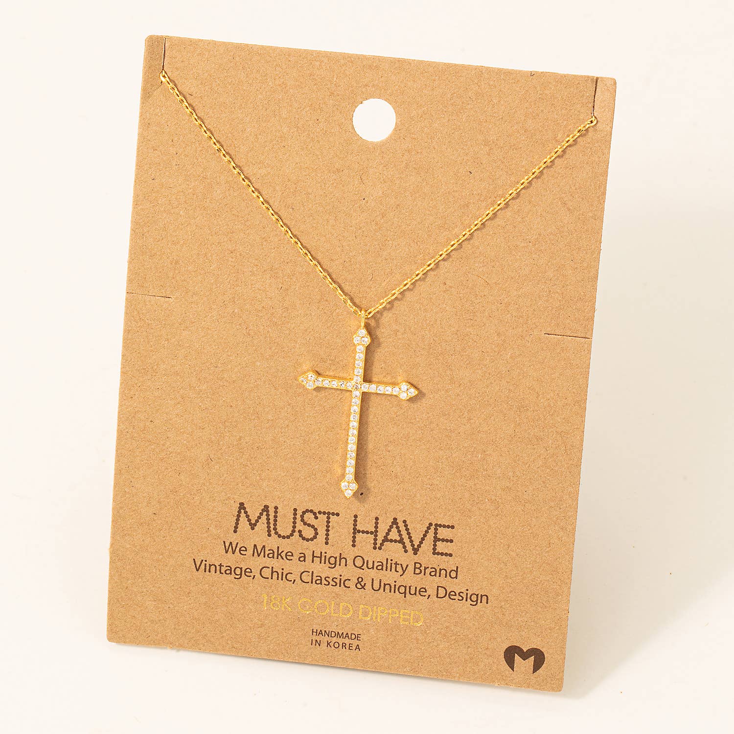 Dainty Chain Pave Cross Pendant Necklace – Uniformity Lafayette